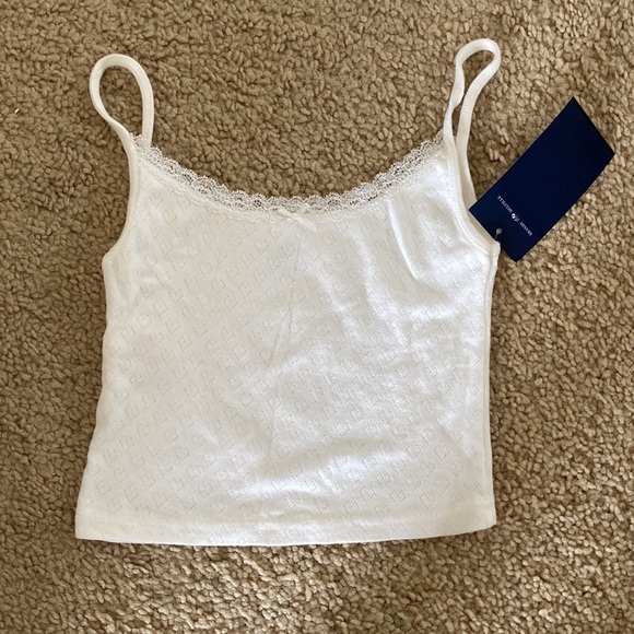 Brandy Melville | Tops | Brandy Melville Crop Skylar Heart Eyelet Lace ...